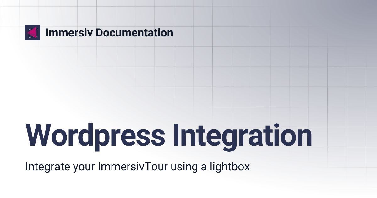 Wordpress Integration | Immersiv Documentation